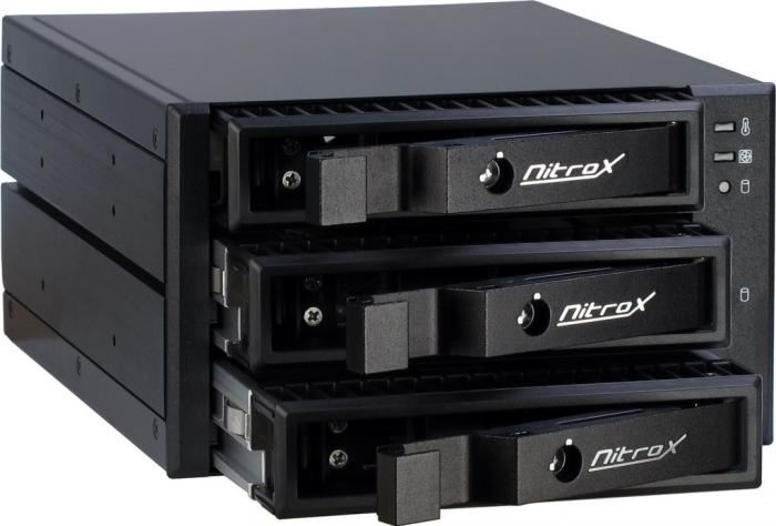Rack HDD Inter-Tech CobaNitrox VT-213 3x 3.5 inch negru - Soliton