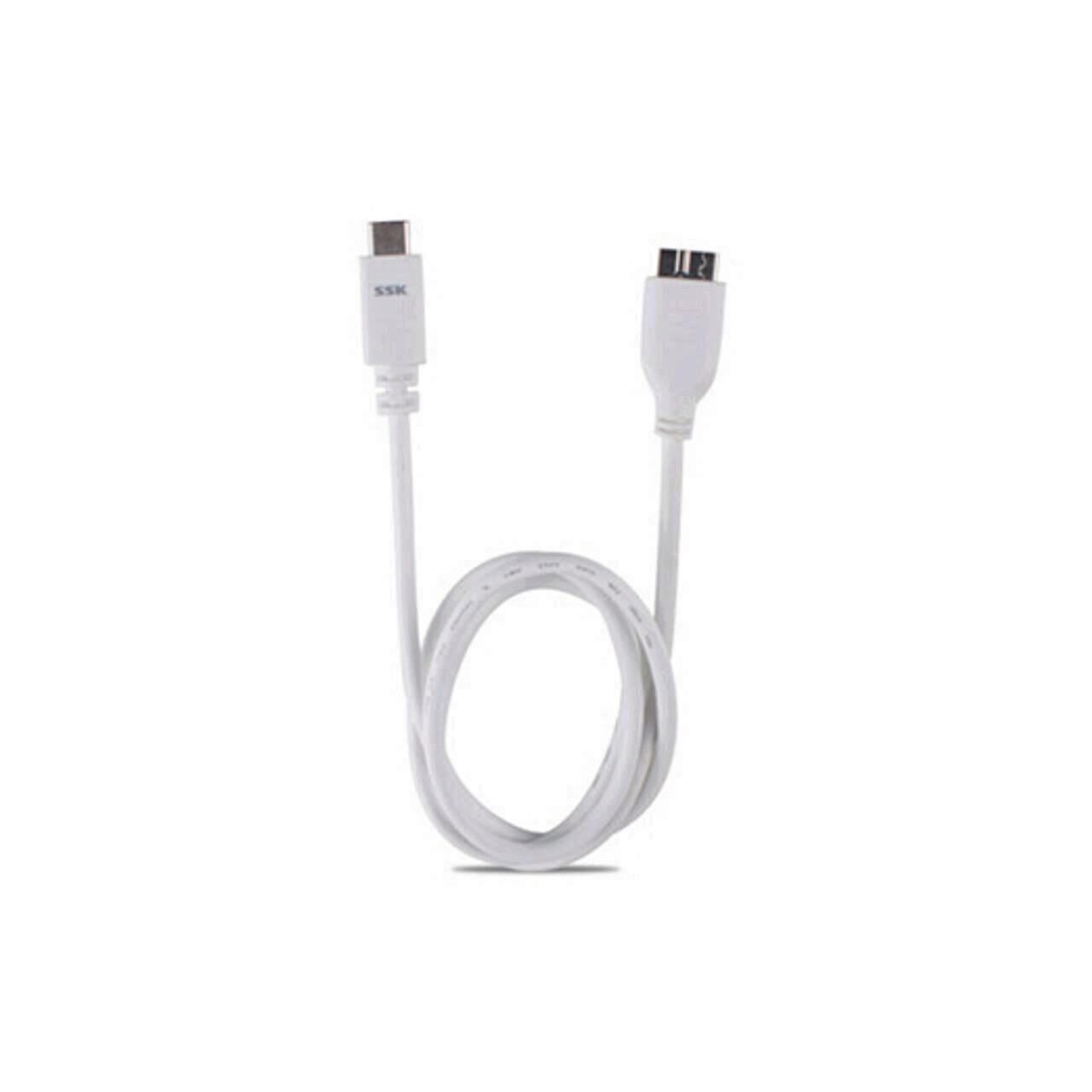 Cablu SSK UC-CM981 USB 3.0 Type-B tata - USB Type-C tata alb 80 cm ...