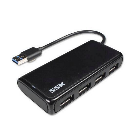 Hub SSK USB 3.0 SHU802 negru - Soliton